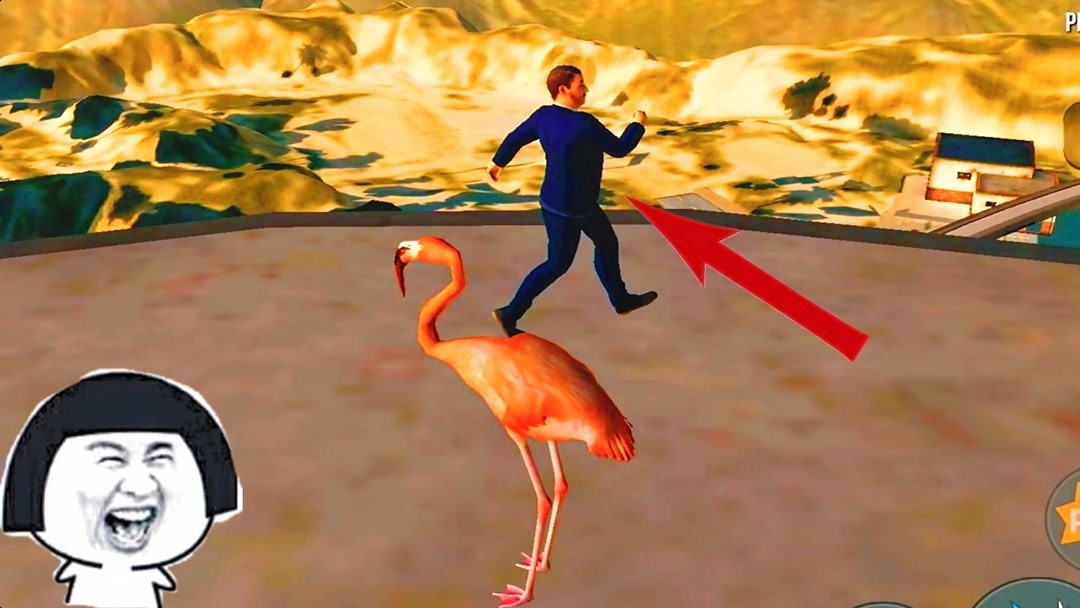 模拟山羊:老山羊再次变成鸟儿,成功将调皮大叔救下来!