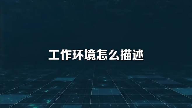 工作环境怎么描述