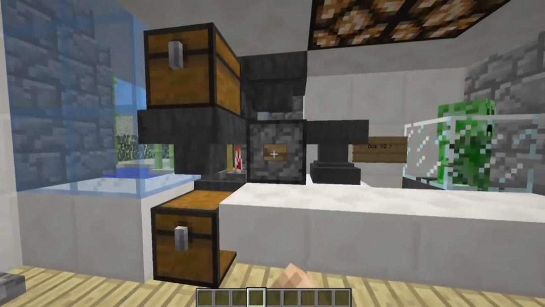 我的世界 史蒂夫在家中做了一个红石升降机