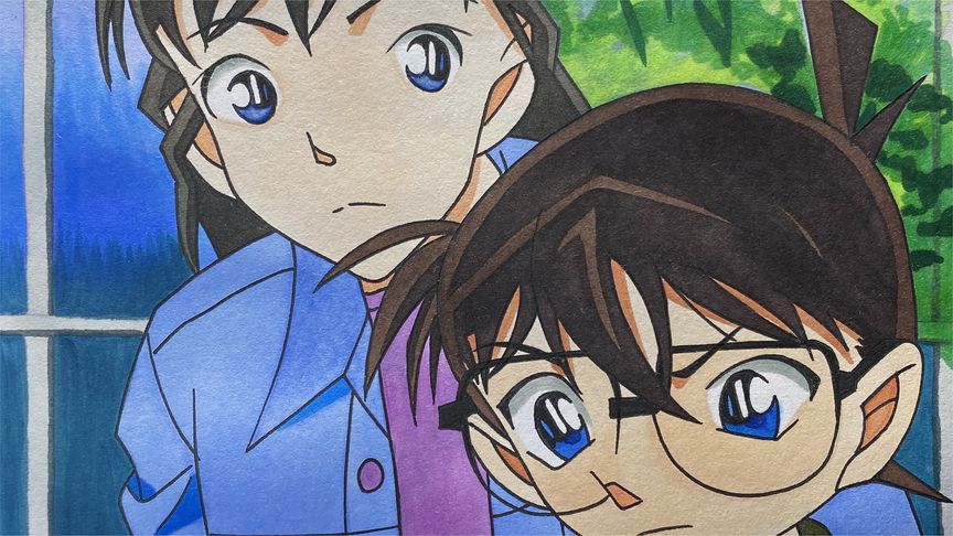 【名侦探柯南】毛利兰、柯南︱手绘︱证明我还在追名侦探柯南!