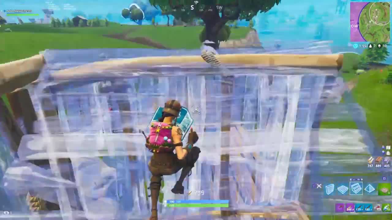 堡垒之夜:上帝视角!一打二!惊人的堡垒战!