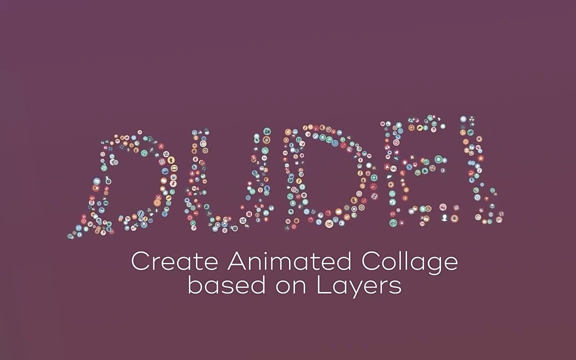 中文汉化AE插件-众多图片文字汇聚成自定义图形