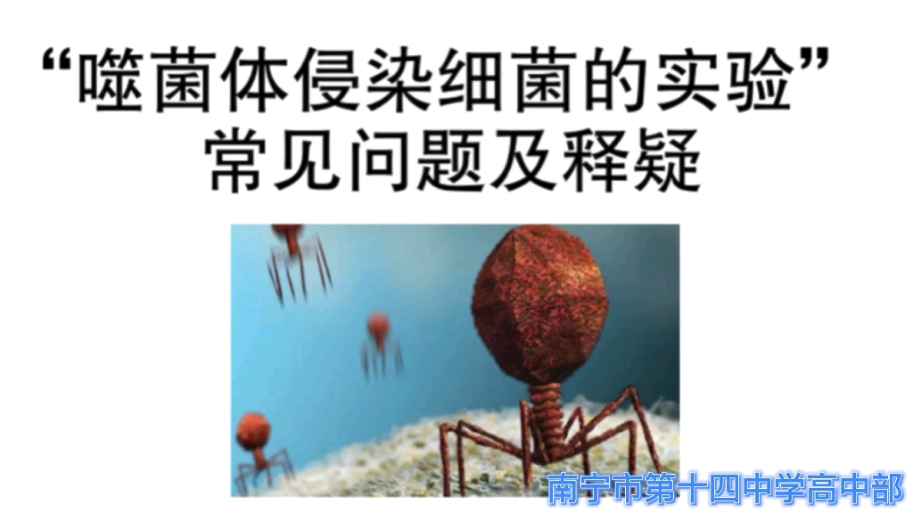 噬菌体侵染细菌的实验常见问题及释疑