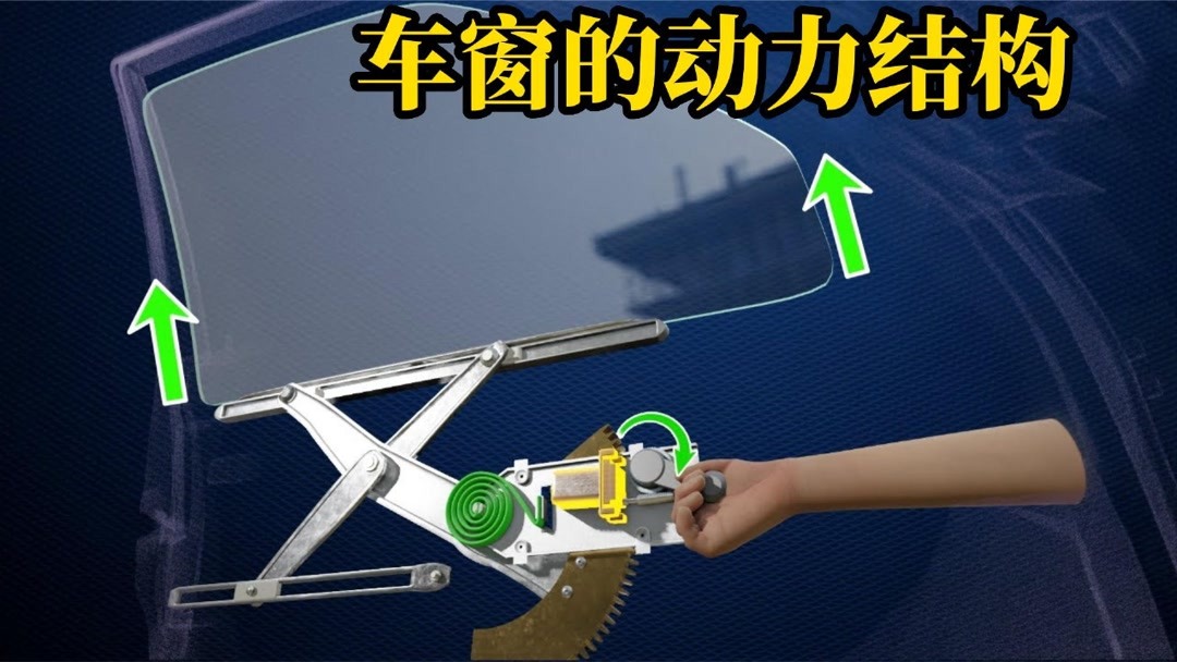汽车车窗玻璃自动升降的背后原理拆解,内部的机械结构真巧妙