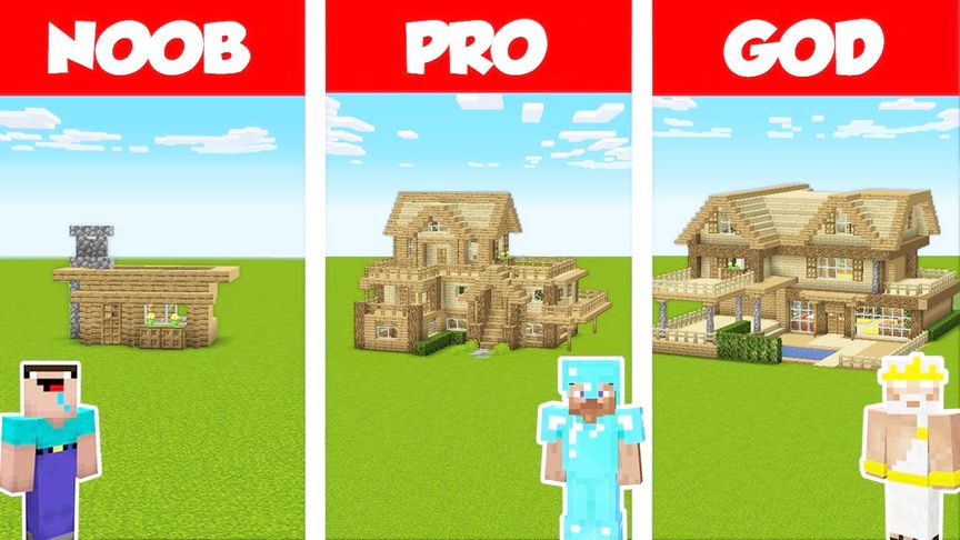 我的世界:建造一个木质房屋 菜鸟专家神你更喜欢谁的?