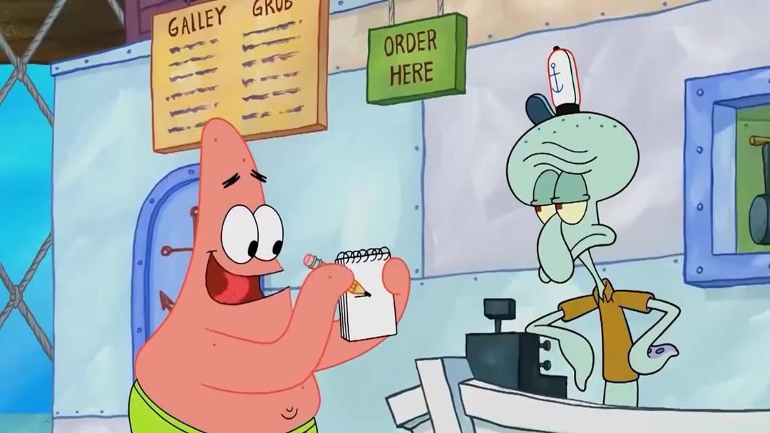 《海绵宝宝第九季》派大星与章鱼哥玩田字格游戏