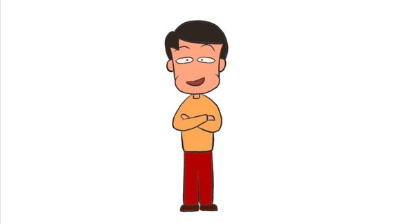 樱桃小丸子爸爸简笔画教程,超级简单,一看就会,赶紧收藏学习吧