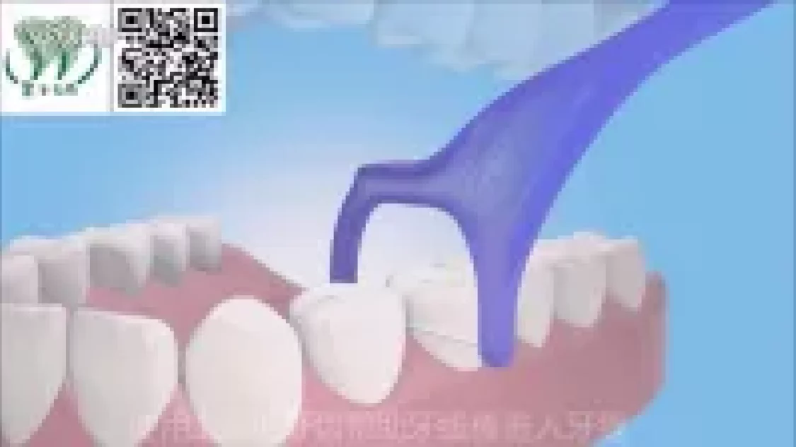 牙线棒的使用方法 牙线棒3D动画教程 牙线棒使用示范