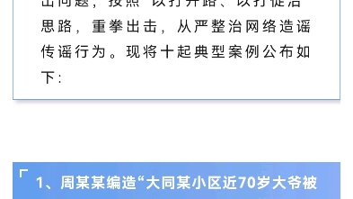 大同公安依法打击整治网络谣言十起典型案例
