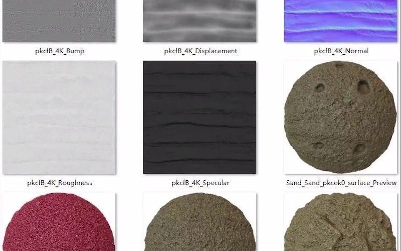 沙土泥沙地面表C4D渲染法线凹凸高清纹理置换3Dmax贴图材质包