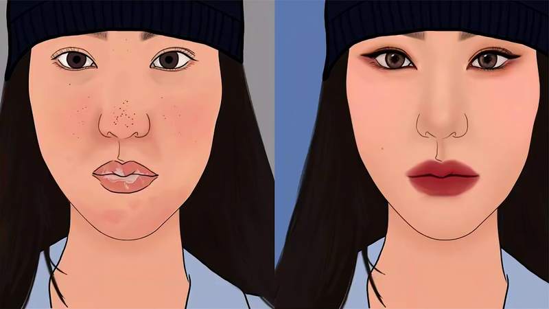 解压动画版的定格上妆动画,成为最靓的女孩吧