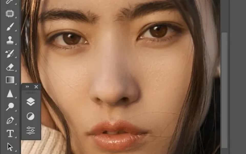 PS教程:人像高低频磨皮!