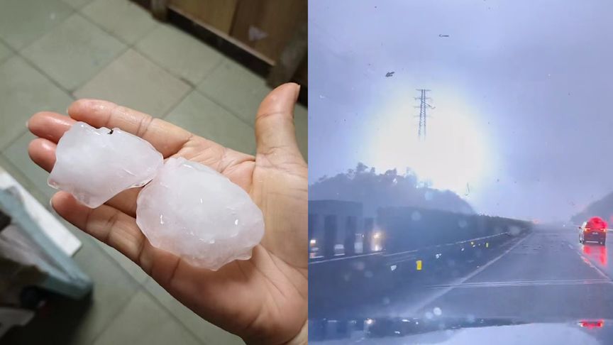 广州强对流天气:龙卷风挟铁皮盘旋,高压线冒火团,冰雹砸穿桌