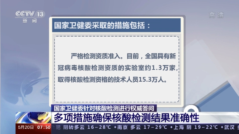 ...卫健委针对核酸检测进行权威答问 多项措施确保核酸检测结果准确性