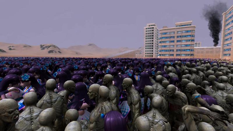 史诗战争模拟器 3万僵尸攻城遇见10个美女 结果会怎样呢