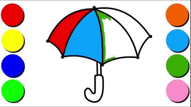 又简单又好看的雨伞简笔画 画一把挡雨的雨伞,简单又趣味儿童早教视频