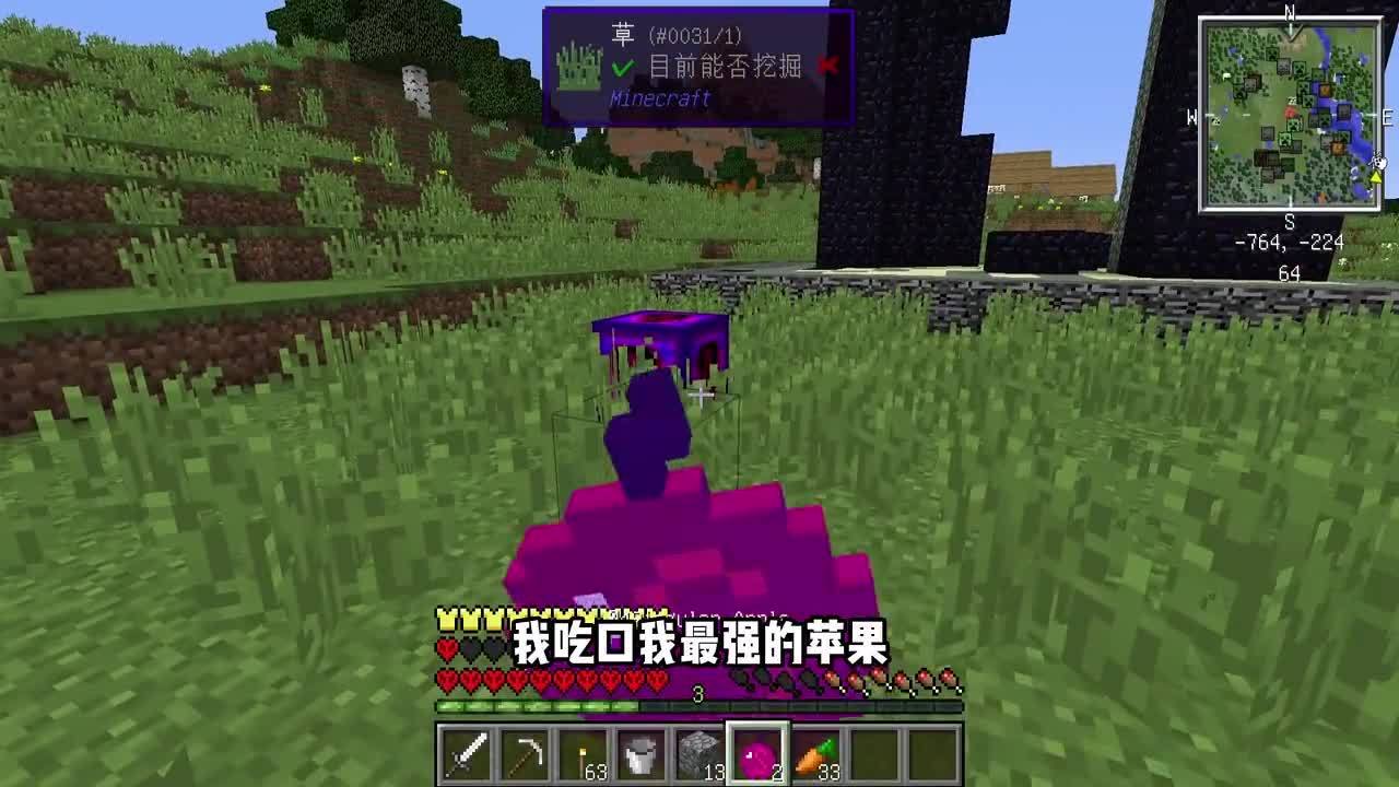 幸运极限生存11我的世界吃一口苹果差点飞出地球了 #叶枫的日常