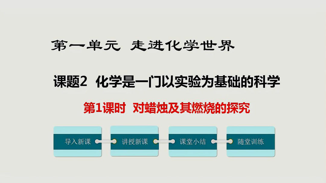 「鹏杰数理化」1.2化学是一门以实验为基础的科学第一课时