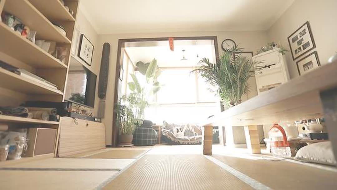 他104㎡的家堪称「佛系」样板,榻榻米和木人桩都是为了随心随性