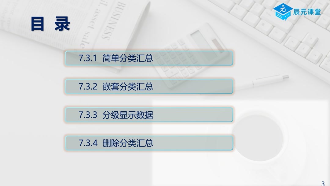 数据的分类汇总及分级显示