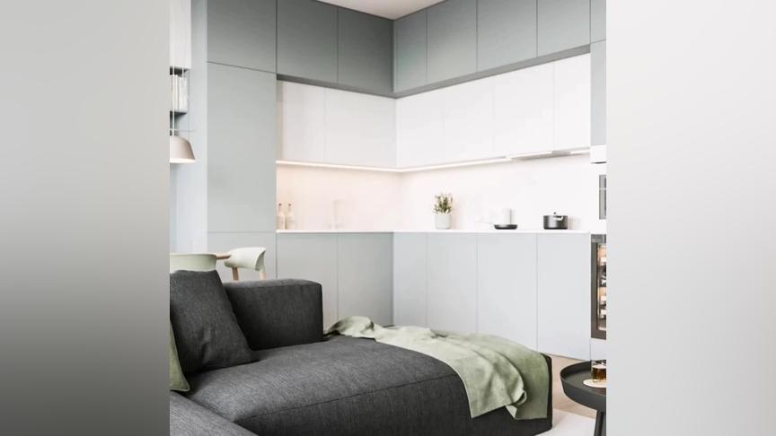 64㎡现代简约风格小户型装修,麻雀虽小五脏俱全#现代简约