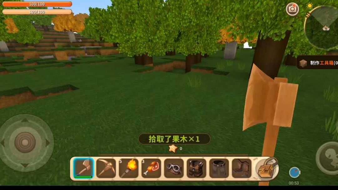 迷你世界之制作木矿镐熔炼炉任务完成