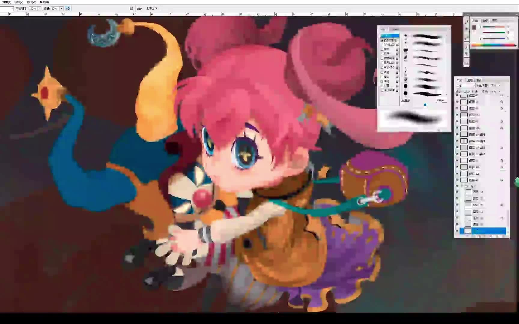 【板绘】卡通3D漫画可爱角色绘制完整过程数字绘画视频教程