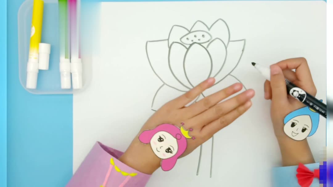 荷花怎么画?儿童画 卡通画 涂鸦 简笔画 绘画教程