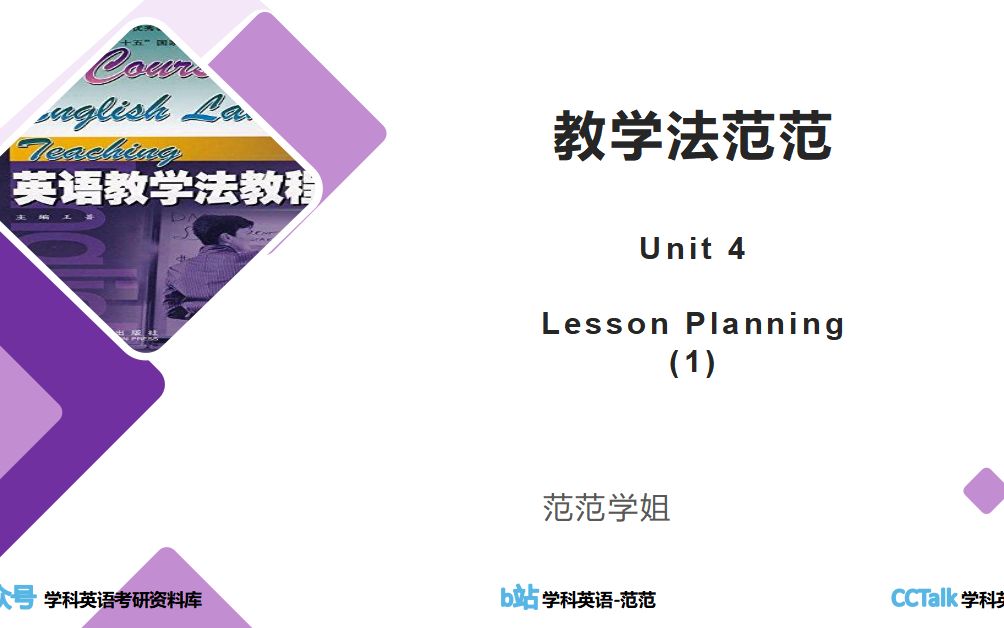 王蔷英语教学法 15课时 Unit 4 (1) 学科教学英语考研 | 教学法精讲全程班