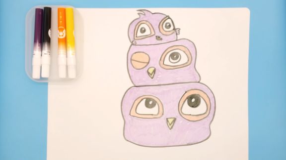 少儿绘画教学: 愤怒的小鸟 卡通简笔画亲子互动涂鸦儿童学画画