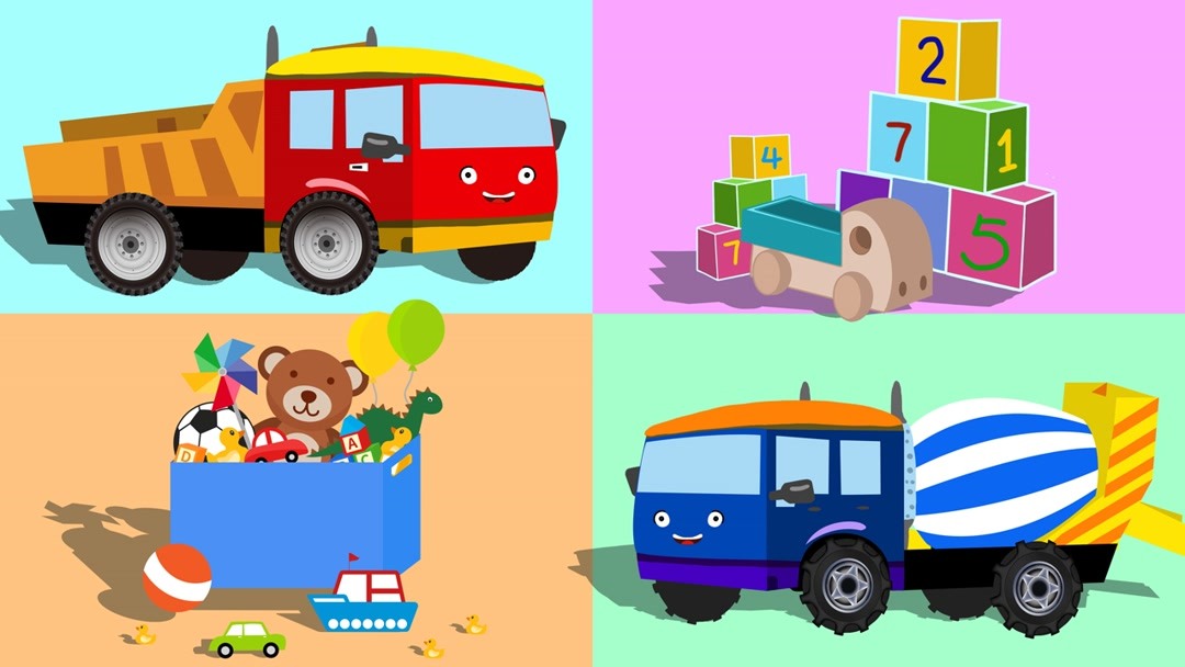 工程车超能英雄 第1集 工程车挖掘机翻斗车水泥车寻宝游戏