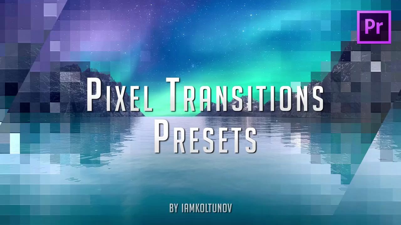 Pr马赛克像素转场预设 16组矩形方块过渡效果 Pr素材