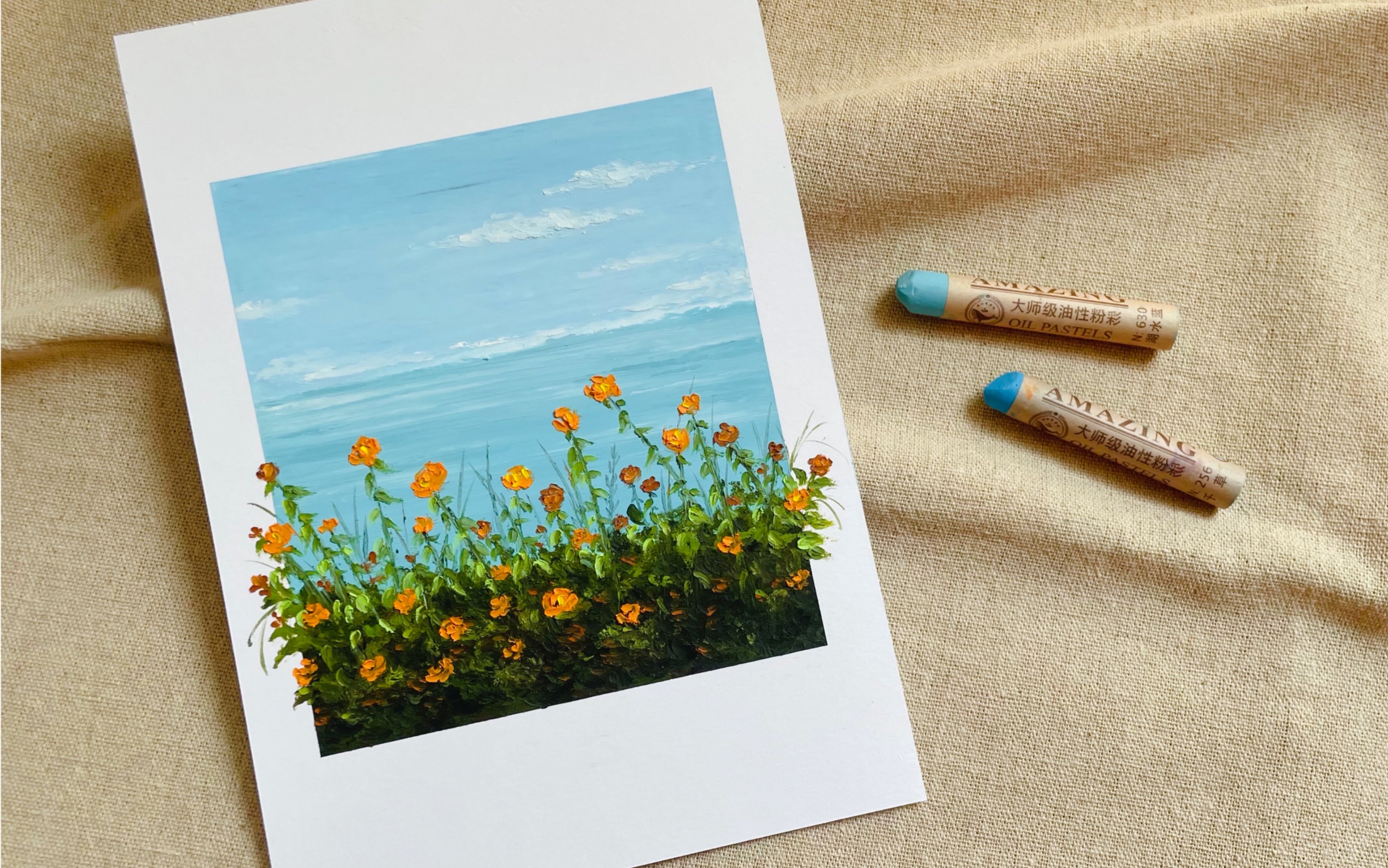 【油画棒】面朝大海 春暖花开·绘画教程