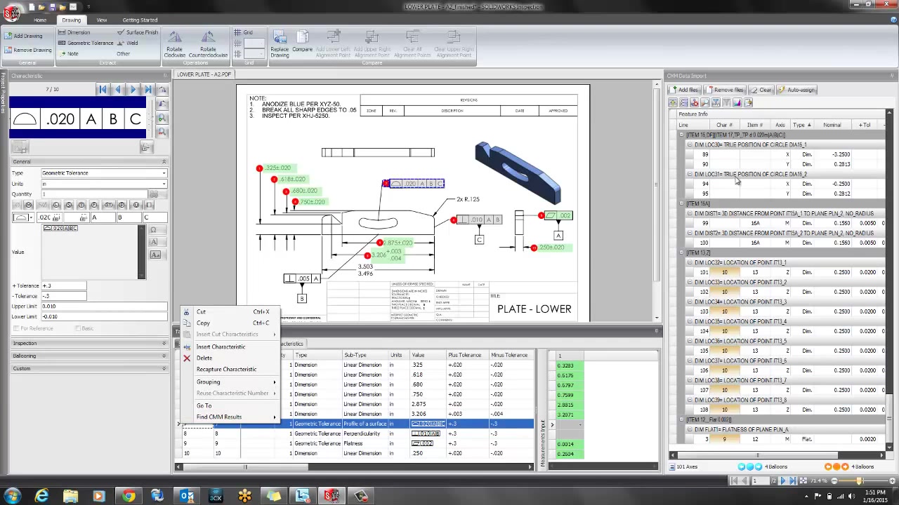 SolidWorks Inspection CMM Data Import