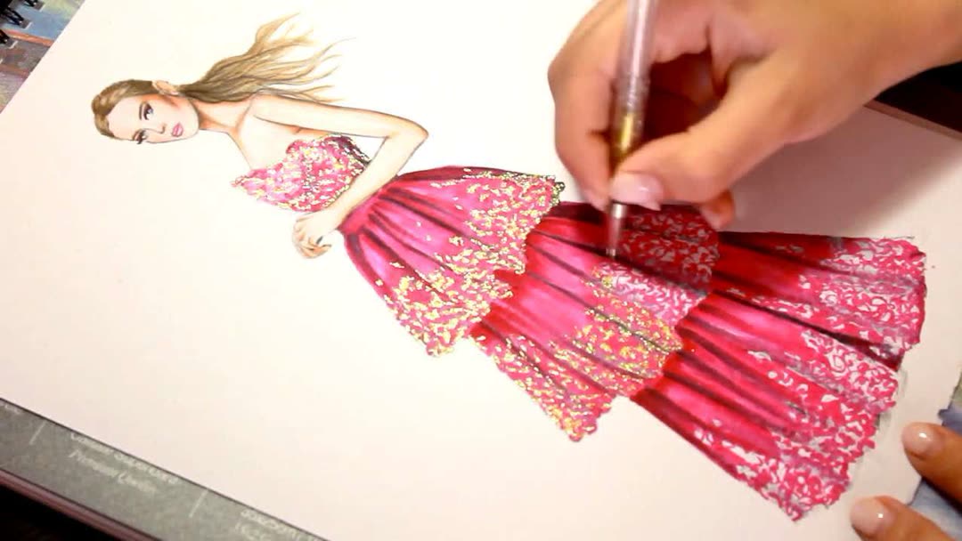 服装设计图技法:教你如何绘制抹胸连衣裙,你学会了吗?