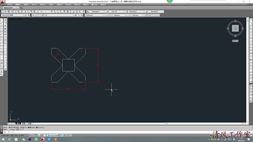 10复杂正方形的绘制CAD制图练习 一天一图 坚持一个月 你也成高手