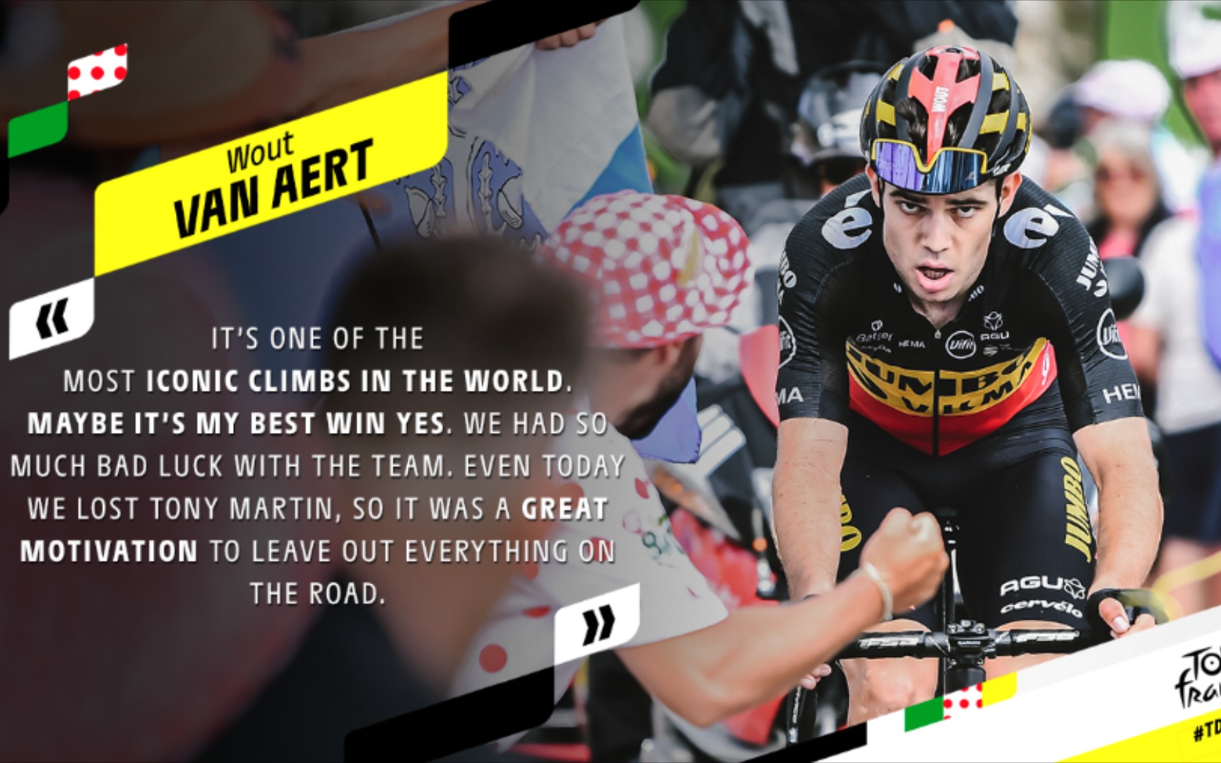 2021环法第11赛段最后1km 两爬风秃山范阿尔特单飞夺冠!