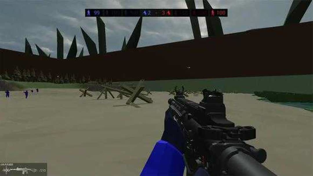 战地模拟器:拿上吃鸡神器M416开始与小红人大战