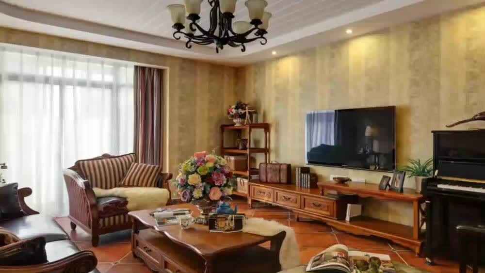 150平米美式暖色风格公寓装修实景图...