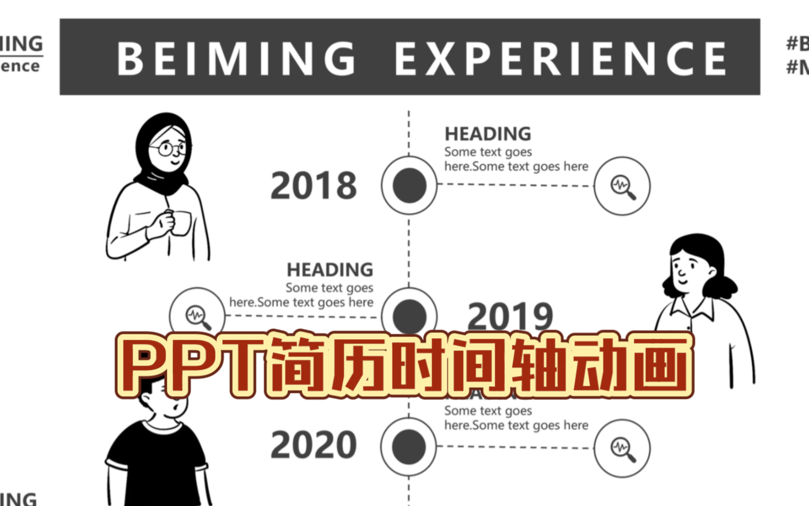 求职面试一定要学会的ppt时间轴动画|简单又高级