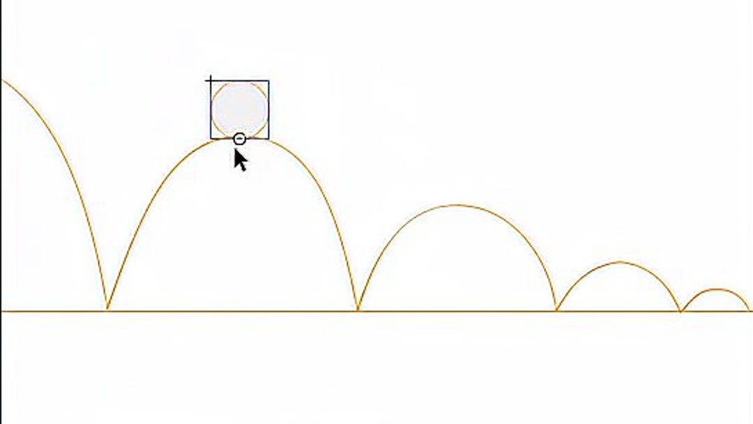 7-6 使用自定义缓动制作小球弹跳flash动画教程animate动画教程