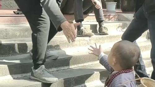 握手是我们人的礼节,这位宝宝真的是好懂事,弘扬中华传统美德!