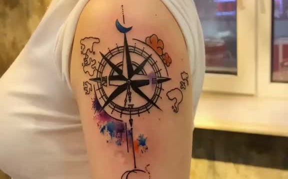 【作品】指南针~_解决失望和害怕的方式:停止期待_长春纹身 ins纹身 ...