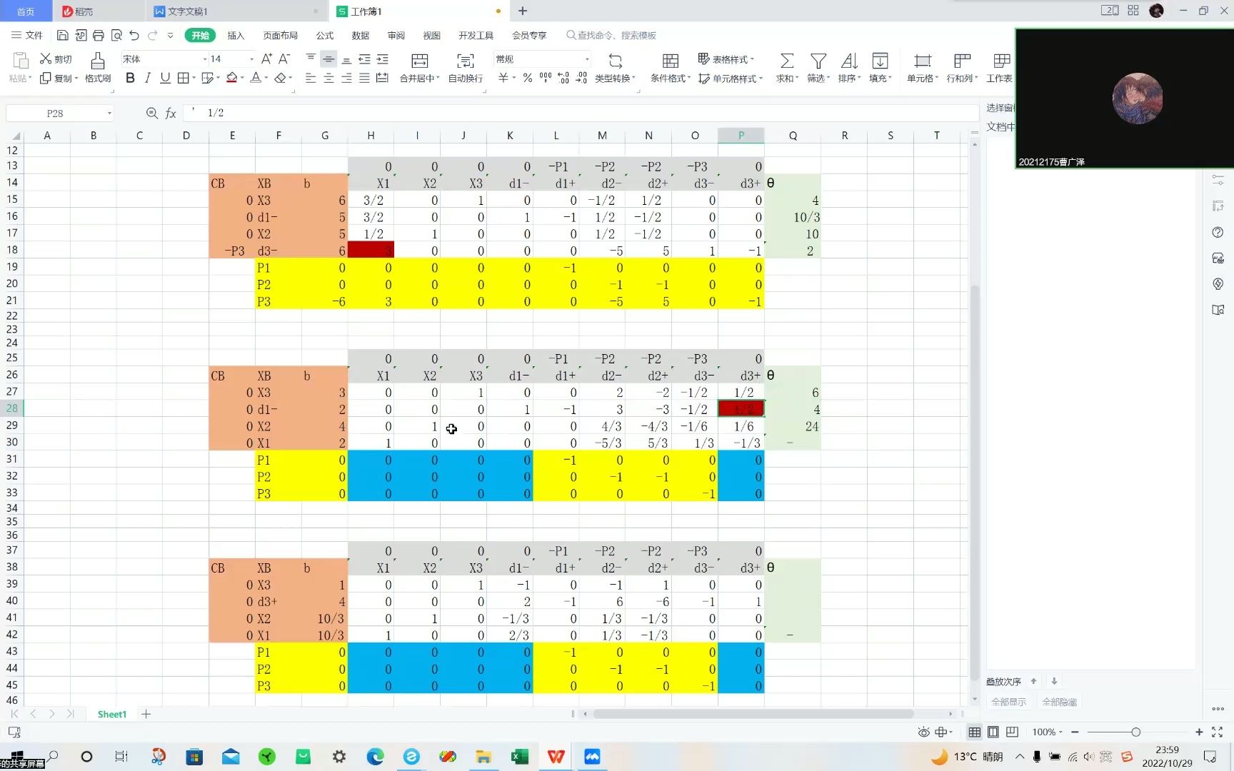 多目标规划的单纯形表法