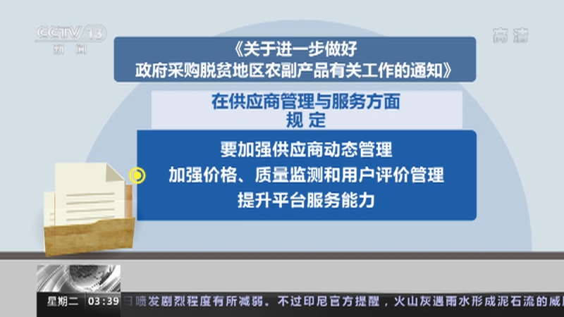[新闻直播间]四部门联合印发通知 进一步推进政府采购脱贫地区农副产品
