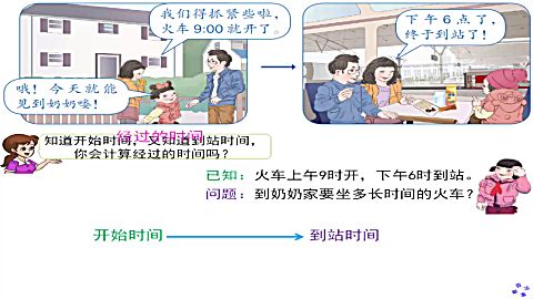 人教版三年级数学下册 计算经过的时间