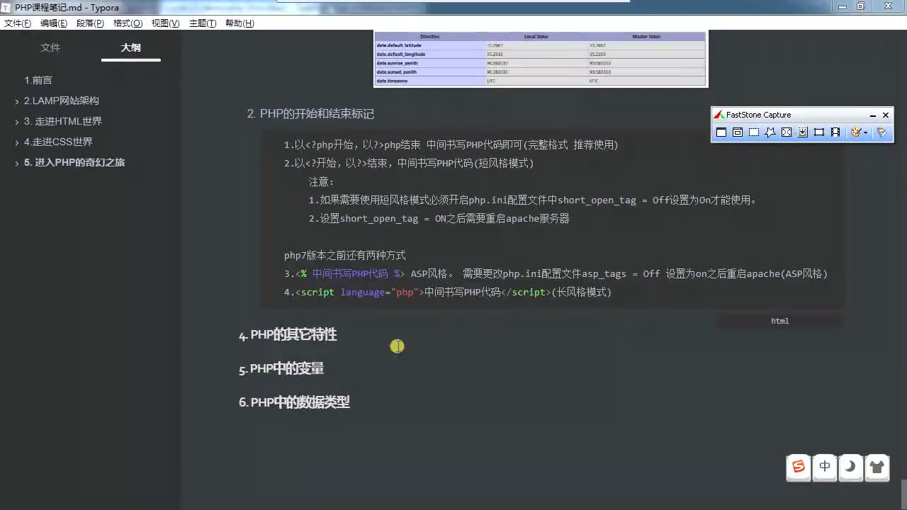 学习猿地 PHP教程 1 搭建PHP环境及认识数据类型