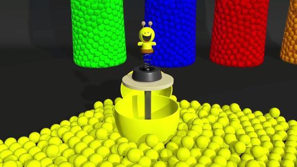 学习颜色的儿童与三维动画