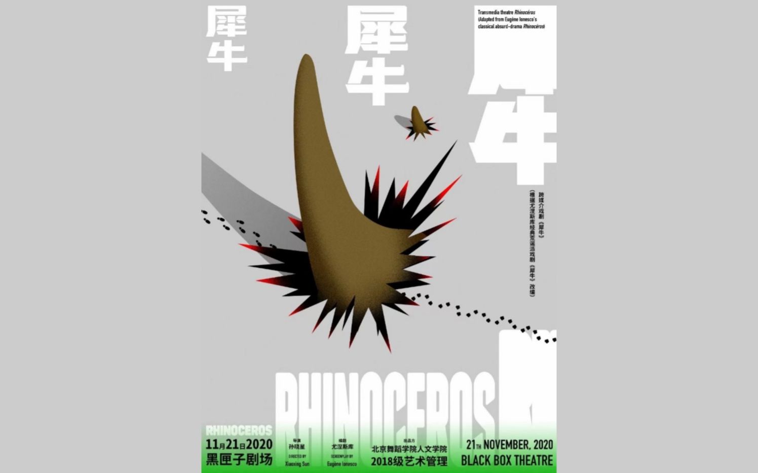 北舞18级文化产业管理作品 | 跨媒介戏剧《犀牛》