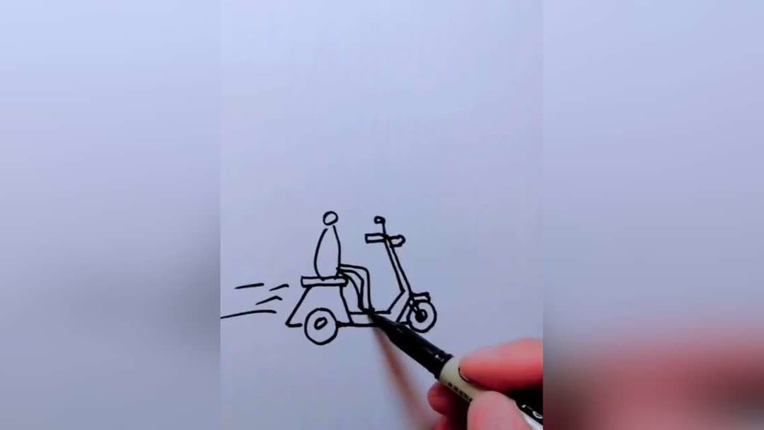 儿童学画画,简单画电动车